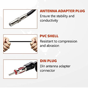 NuIth 70-6502 Car Radio Wiring Harness w/Antenna Adapter Connector Select for 2002-2007 Dodge Ram, 2003-2007 Jeep, 2000-2007 Chrysler Aftermarket Install Stereo Cable Antenna Plug