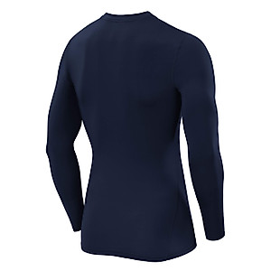 TCA Boys' Pro Performance Long Sleeve Running Compression Base Layer Top - Crew Neck - Navy Eclipse, 10-12 Years
