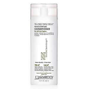 GIOVANNI Tea Tree Triple Treat Invigorating Conditioner - Cooling Peppermint, Eucalyptus, Rosemary, Helps Dry Flaking Scalp, Paraben Free, Helps to Moisturize, Smooth & Detangle- 8.5 oz (1 Pack)
