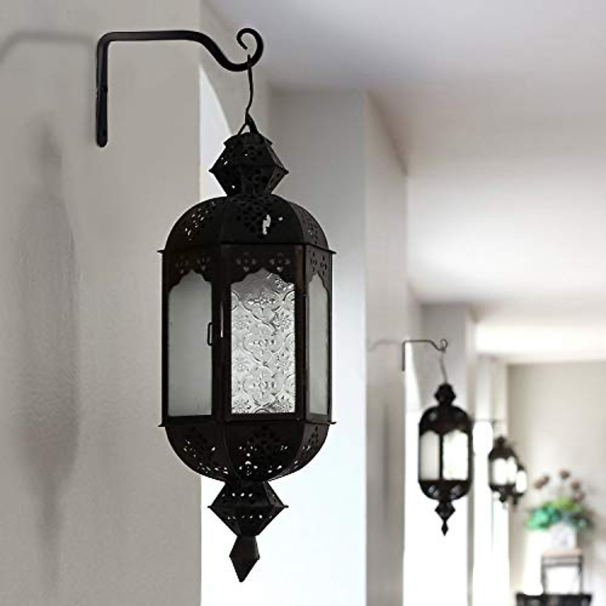 onepeng Plant Hanger Indoor/Outdoor 6 inch Metal Wall Plant Hook Decorative Plant Hanger for Bird Feeders, Planters, Lanterns, Wind Chimes, Home Decor(2Pack,Black)