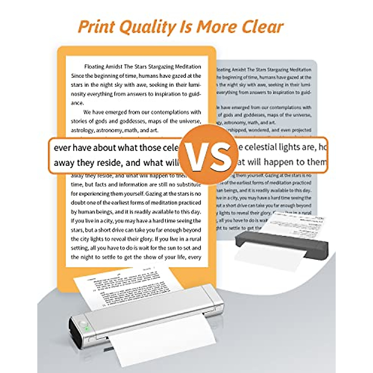 Odaro M08F Letter Portable Printer Wireless for Travel, Bluetooth Thermal Printer Inkless, Small Compact Printer Support 8.5" X 11" Letter Size Thermal Paper, Work with Laptop Phone and Pad - Silver