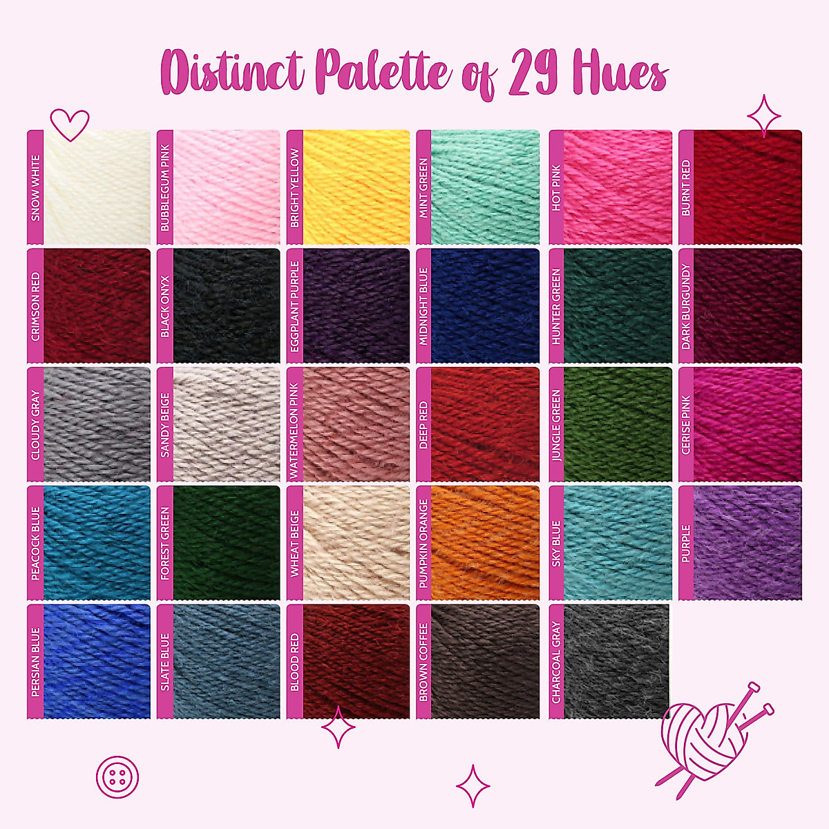 Woolen Delights Soft Wool Yarn for Crocheting, 3 Skeins, 522Yds/300G, Free Patterns - #4 Medium Aran/Heavy Worsted Weight Wool Yarn for Knitting - Crimson Red