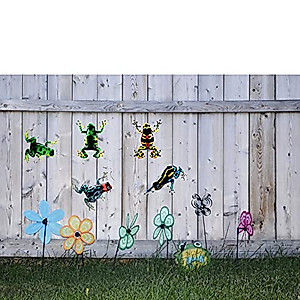 Onebest 5 Pack Metal Frog Wall Decor,Outdoor Garden Frog Ornaments,Iron Frog Wall Sculpture Art,Metal Climbing Frog Wall Hanging Decorations for Garden,Fence,Home