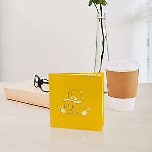 CUTE POPUP - Father's Day Card, Bear Catching Salmon Pop Up Card, Happy Birthday Popup Card, Greeting Cards, Perfect Handmade Present for Family and Friends or Fishing Lovers on Any Occasion