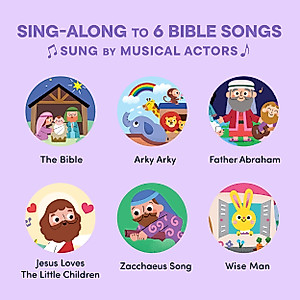Bible Stories Sound Book - 6 Bible Songs - Christian Easter Gifts for Kids - Christening, Baptism Gifts for Boys, Girls - Religious Toys, Interactive Music Books for Toddlers - Easter Basket Stuffer