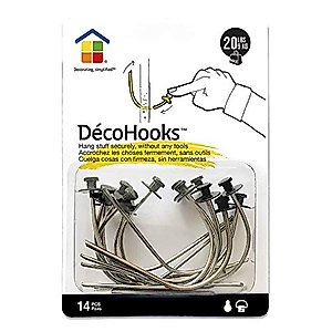 Under the Roof Decorating 100155 Picture Hangers, Small Head, Black, 14 Piece