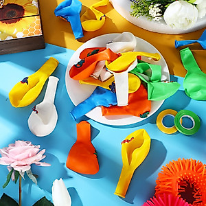 40 Pieces Dinosaur Latex Balloons 12 Inch Assorted Dinosaur Party Decoration with 2 Rolls of Ribbon for Kids Dinosaur Theme Party Dino Jungle Theme Party Baby Birthday Shower Supplies