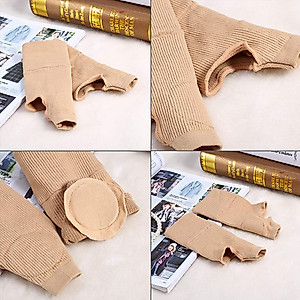 Compression Thumb Gloves, Thumb Wrist Compression Gloves, Pair of Elastic Thumb Support Brace Compression Wrist Support Fingerless Glove Sleeves with Gel Pad, for Sprains Joint Pain