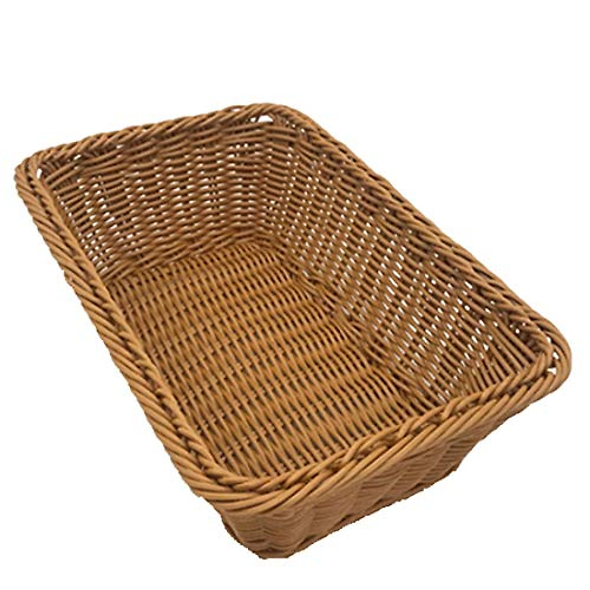 Teng Lang 12" Wicker Bread Basket, Woven Tabletop Food Fruit Vegetables Serving, Restaurant Serving Basket (12X8X4 inch)
