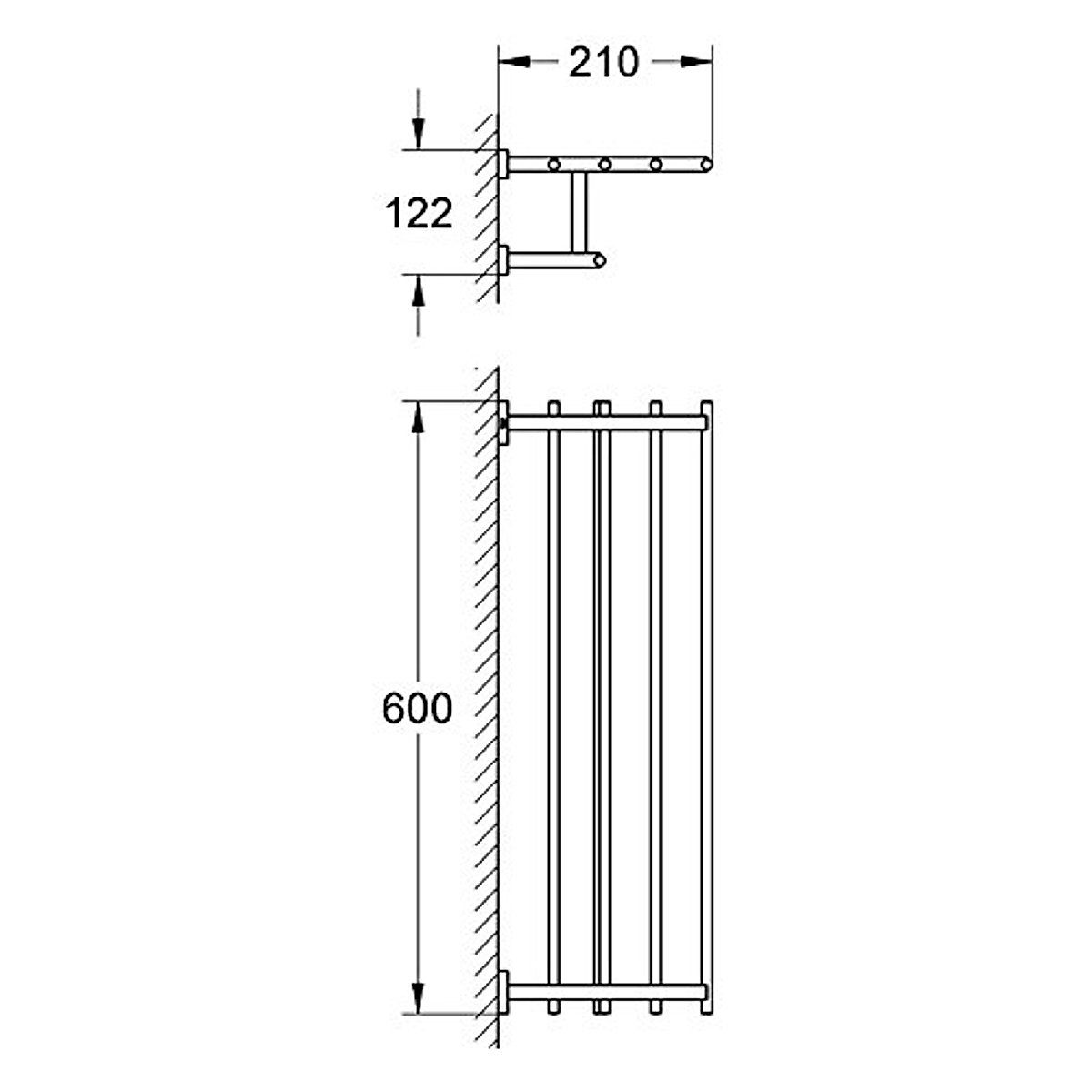 Grohe Essentials Cube 23 5/8 In. Multi-Towel Rack