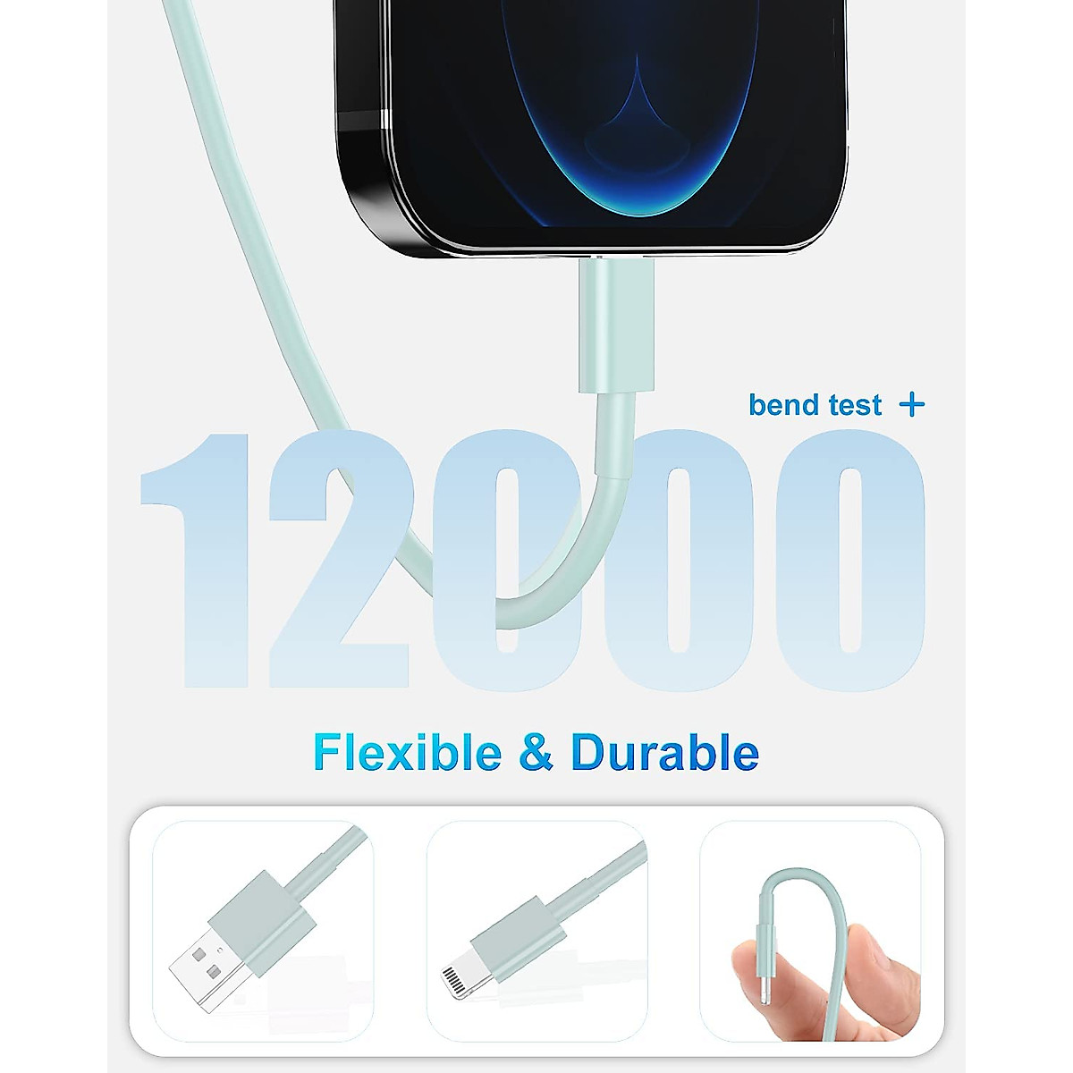 4 Pack [Apple MFi Certified] Apple Charging Cables 6ft, iPhone Chargers, Lightning Fast iPhone Charging Cord for iPhone 12/11/11Pro/11Max/ X/XS/XR/XS Max/8/7, ipad(White) (4pack(3ft), Blue, 4)