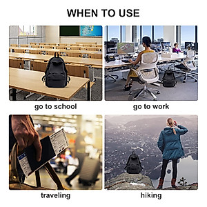 UPPACK Black Bookbag Lightweight Backpack for School Girls Middle School Bag for Boys teen Cute Aesthetic Bookbag High School for Students bag for Women Waterproof Casual Daypack for Men