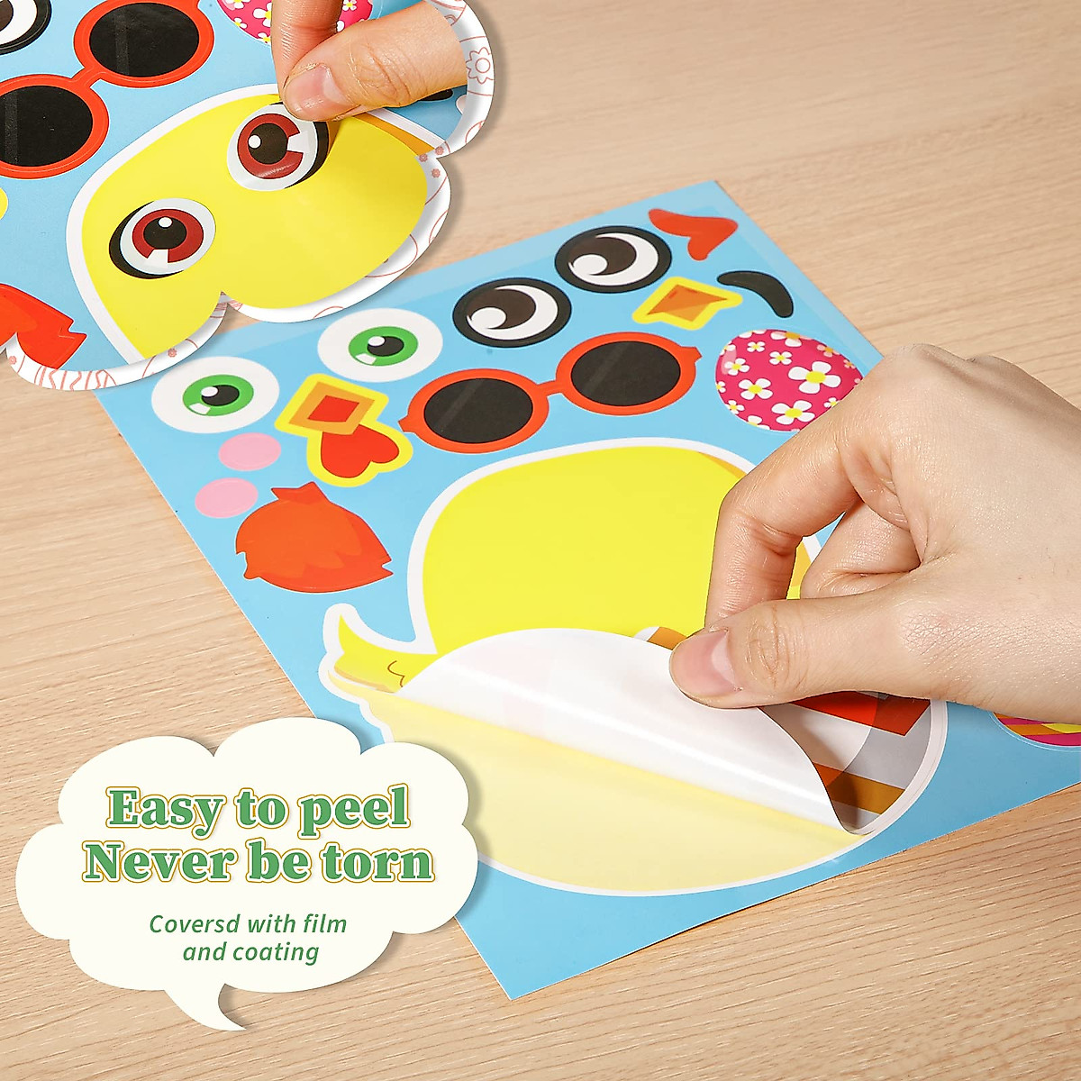 Zonon Make a Sticker for Kids, 36 Sheets Make an Face Animal Face Decals, Make Your Own Stickers for Birthday Party Favors, Boys Girls School Reward(Cute Style)