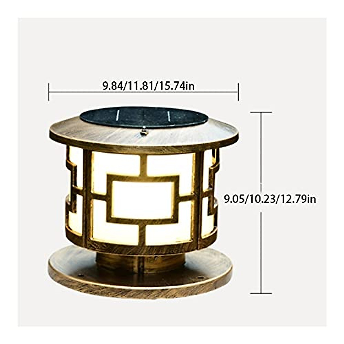 QIAOLI Led Solar Light Solar Light European Style LED Column Head Lamp Fence Door Post Lamp Villa Home Garden Garden Light Outdoor Light Path Lights (Size : 250mm)