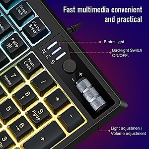 KOLMAX K3 RGB Gaming Keyboard and Mouse Combo,RGB Mechanical feel Gaming Keyboard with Ergonomic Detachable Wrist Rest, Programmable 7200 DPI RGB Gaming Mouse for Windows PC Mac Office/Gaming/Xbox/PS4