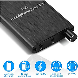 Headphone Amplifier, Portable HiFi Headphone Amp 3.5mm Stereo Audio Gain Switch Support Impedance 16-300Ω Headset for MP3/MP4 /Phones/Digital Players/Computers/Xbox one,PS4,PS5 Controller