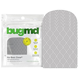 BugMD No Buzz Zone Refiller Pad (6 Refills) - Extra-Strong Adhesive Traps, Indoor Insect Trap Refill, No Harsh Chemicals, Household Friendly, Fly Trap Refill, Flea Trap Refills, Bug Trapper