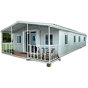 Tiny House for Adults Living, Expandable Container House, Prefabricated Mobile House, 2 bedrooms 1 Bathroom and Kitchen Portable