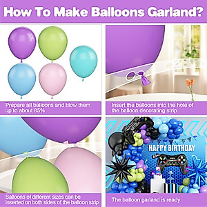 Monster Balloons Arch Garland Kit, Monster Cartoon Inc Balloons Party Decorations, Purple Green Blue Pink Teal Blue Balloons Arch for Monster Theme Birthday Baby Shower Party Decor