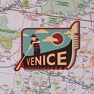 Vagabond Heart Venice Sticker - Weatherproof Vinyl Italy Decal - Gondola Gondolier Souvenir