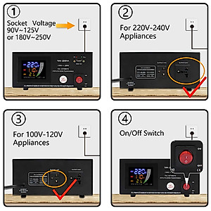 Yinleader Voltage Converter Transformer(220V to 110V, 110V to 220V) Step Up/Down Transformer Converter 110/120 Volt - 220/240 Volt - Circuit Breaker Protection (TMK-1600)