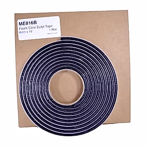 8mm x 16' Round Foam Core Butyl Tape Roll Auto Glass Adhesive 6 Pack