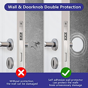 3 1/4 in Wall Protector Round, 10 Pack Doorknob Wall Shield Guard Door Stop, Rigid Vinyl Hard Wall Protection Pads White with Self Adhesive Sticker, HOME MASTER HARDWARE