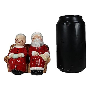 Ebros Gift North Pole Residence Mr And Mrs Santa Claus Sitting On Sofa Chair Christmas Couple Salt And Pepper Shakers Set Ceramic Figurines Party Kitchen Tabletop Collectible