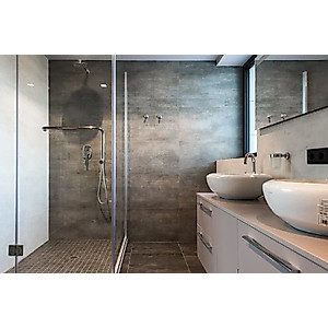 Schluter Systems Kerdi Shower Drain Cover Kit with Vertical ABS 2 Inch Flange, 4 Inch Drain Grate Curve Design with Matte Black Finish, and with Corners and Seals for ABS Plastic Pipe