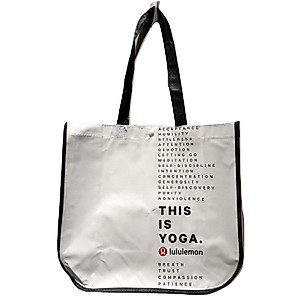 Lululemon White Manifesto Large Reusable Tote Carryall Gym Bag Towel Yoga Beach