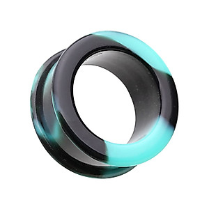 Covet Jewelry Dark Galaxy Flexible Silicone Double Flared Ear Gauge Tunnel Plug (7/8" (22mm))