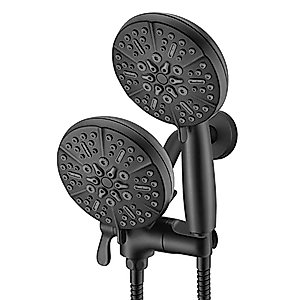 BONADE Black Shower Head, Black Handheld Shower with Shower Head the Perfect Combination Possession 7x7=49 Combinations of Functions to Take you to Enjoy a Luxurious Bath, Matte Black