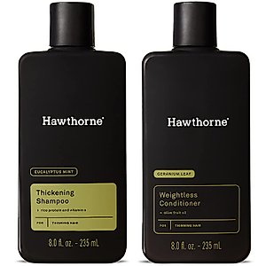 Hawthorne Men's Thickening Shampoo and Conditioner Hair Set. Includes Thickening Shampoo and Weightless Conditioner. 8 Fl Oz Each.