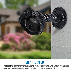 Adjustable Durable Plastic Wall Mount Outdoor Indoor Bracket and Silicone Cover Skins Protective Case for Yi Home Camera 1080p/ 720p (Black, 2 Pack)