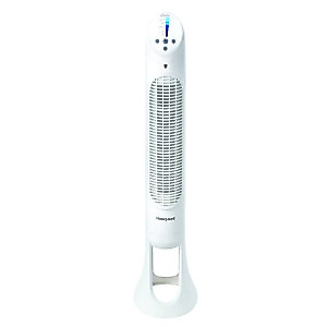 Honeywell QuietSet Oscillating Electric Tower Stand Fan 40”, Powerful and Quiet 5-Speeds with Remote Control, White - HYF260W (Renewed)