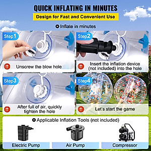 Happybuy Inflatable Bumper Ball 4 FT / 1.2M Diameter, Bubble Soccer, Blow It Up in 5 Min, Inflatable Zorb Ball for Adults or Children