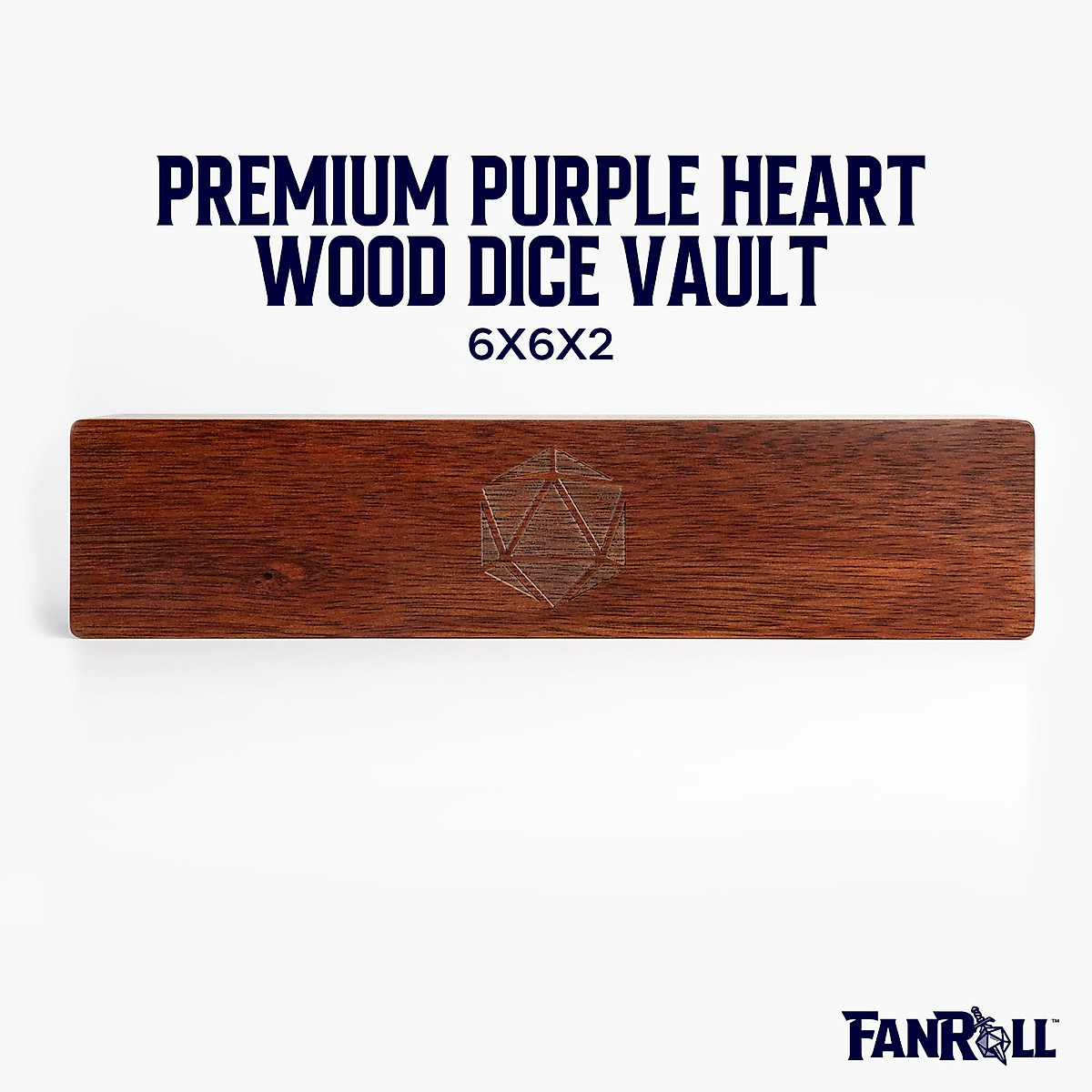 FanRoll by Metallic Dice Games Premium Wood Dice Vault: Purple Heart, Role Playing Game Dice Accessories for Dungeons and Dragons