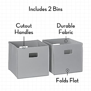 RiverRidge Kids 6 Cubby Storage 2pc Activity Table, White with Gray Bins