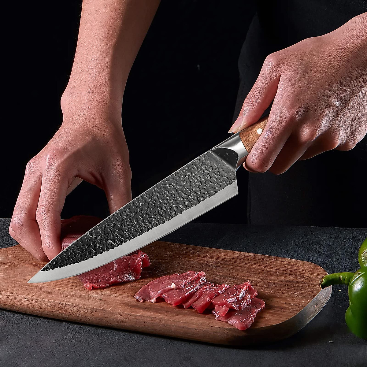 WLQiu Chef Knife, 8 Inch Professional Kitchen Knife,High Carbon Stainless Steel Ultra Sharp Knife, Chefs Knives with Ergonomic Handle