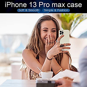 KPKHDI Phone 13 Pro Max Case - Matte Silicone, Stain Resistant, Full Body Protection, Anti-Scratch, Shockproof, 6.7 inch (Antique White)