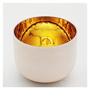 ZZZYW 11 Inch Gold Chakra Tuned Frosted Quartz Crystal Singing Bowl CDEFGAB Any One Note for Sound Healing Meditation Mind Focus (Color : 432Hz Note G)