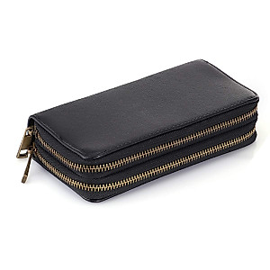 XEYOU Double Zipper Long Clutch Wallet Cellphone Wallet for Women with Wristlet Strap for Card, Cash, Coin, Bill