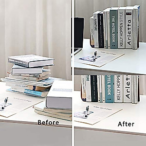 Muso Wood Bookends for Shelves, Decorative Book Ends for Children, Non-Skip Wooden Bookends for Office/Home/School (Walnut 1 Pair)