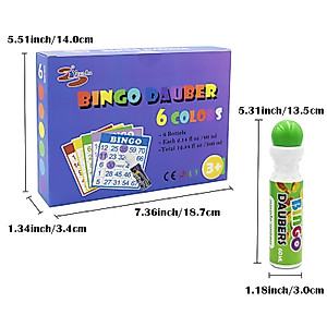 Yuanhe Bingo Daubers Dot Markers - Mixed Colors Set of 6 Pack