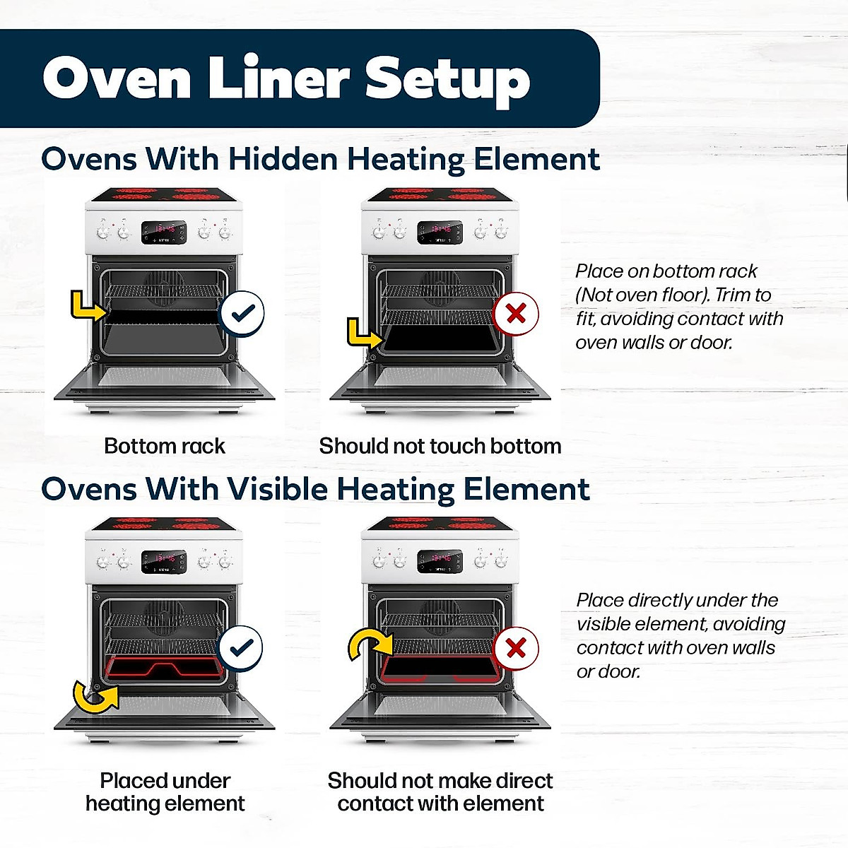 Cooks Innovations Non-Stick Oven Protector Mat - Heavy Duty Nonstick Oven Rack Liners to Protect Convection, Electric, Gas, & Microwave Ovens - BPA & PFOA Free Heat Resistant Baking Mat