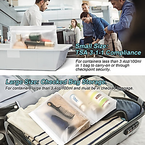 SPLF 4 Pack Leakproof Clear Toiletry bags, TSA Approved Quart Size Zipper Bags, BPA Free Travel Makeup Cosmetic Bags for Women Men, Carry on Airport Airline Compliant Bags