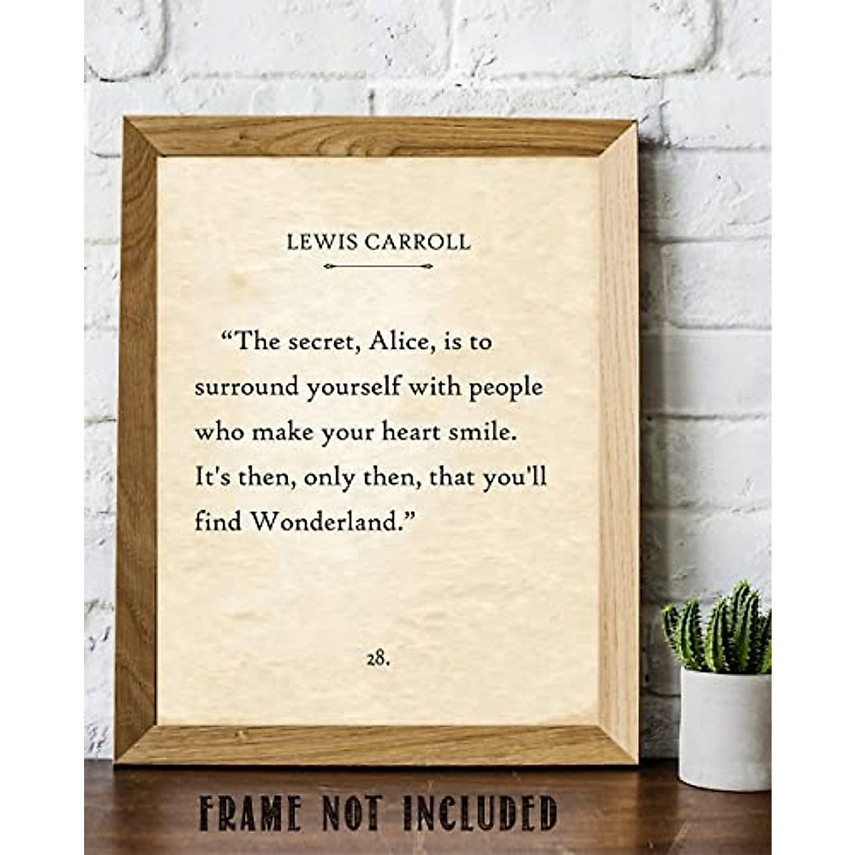 Alice in Wonderland Decor - The Secret, Surround Yourself With People Who Make Your Heart Smile - 11x14 Unframed Typography Book Page Print - Perfect Alice in Wonderland Gifts and Decorations