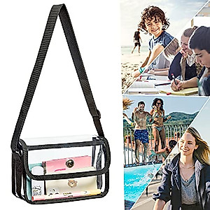 COVAX Clear Bag Stadium Approved, Clear Crossbody Purse Bag for Women, Transparent Shoulder Messenger Bag for Concerts, Sports Events, Festivals