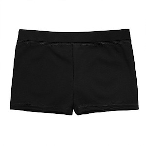 YUUMIN Girls Low Rise Boy Cut Booty Shorts Dance Sports Gym Bottoms Hot Pants Black 12