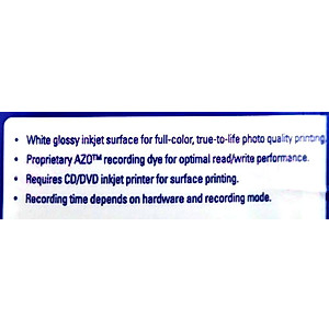 Verbatim 96575 Inkjet Printable 100 Disc Spindle 16X DVD+R White